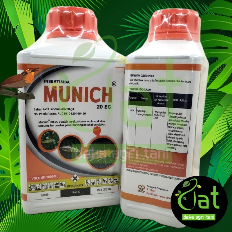 Jual PROMO INSEKTISIDA MUNICH 20EC 1000ML bahan aktif abamectin ...