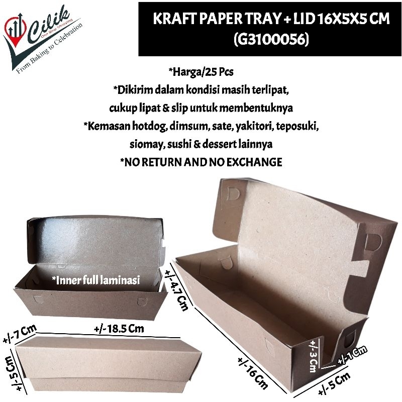 Jual kemasan+packaging+take away+makan+box+dus+kraft+coklat+ivory+putih ...