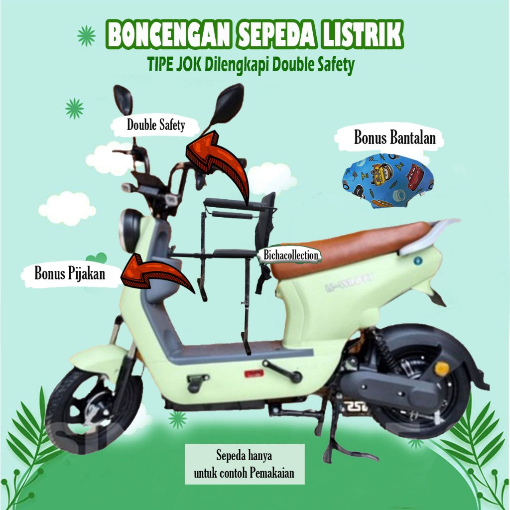 Jual Kursi Boncengan Sepeda Listrik Anak Depan Dilengkapi Double ...