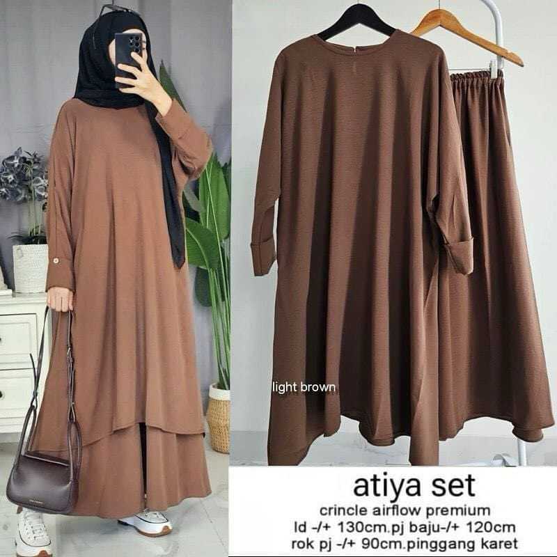 Jual Atiya set Tunik dan Rok Bahan cringkle airflow premium (Tanpa ...