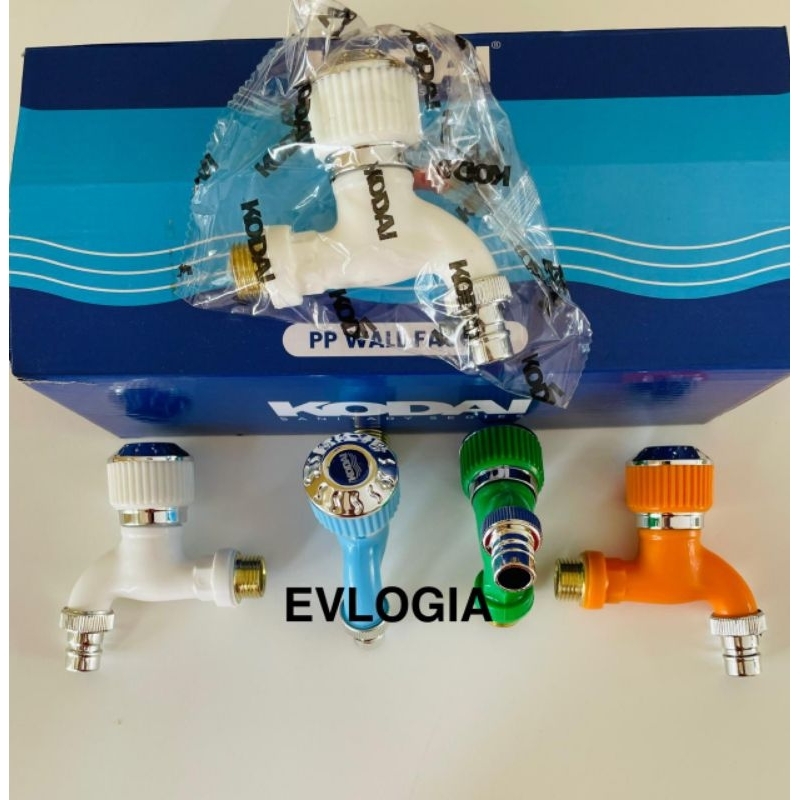 Jual Kran Air PVC 1/2" Kodai Murah Mahkota / Kran Tembok Murah ukuran 1 ...