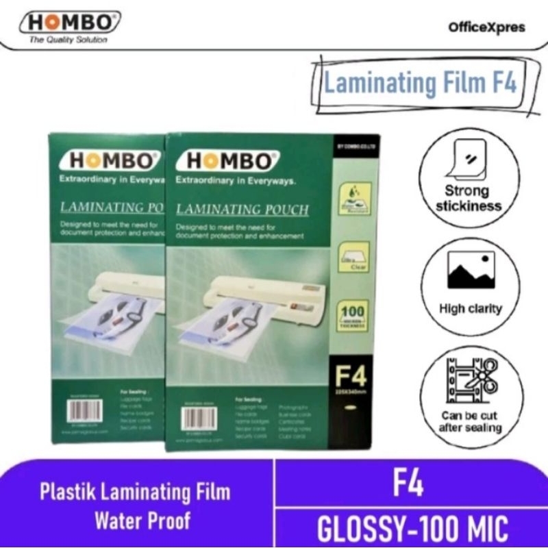 Jual Plastik Laminating/Laminating Film Hombo F4/Folio (Isi 100Lembar ...
