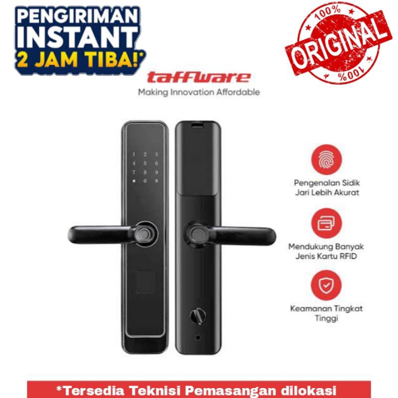 Jual TaffHOME Smart Door Lock Password Fingerprint Card RFID Alarm - XR24 - Handle Pintu ...