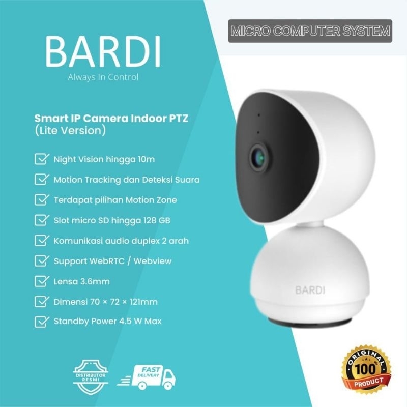 Jual BARDI Smart IP CAMERA CCTV 360 INDOOR PTZ PAN TILT ZOOM Wifi HOME ...