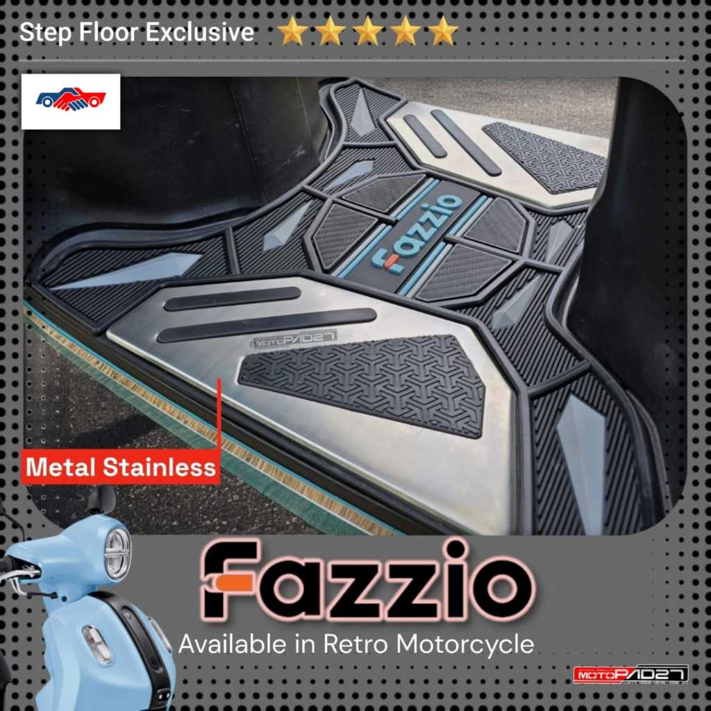 Jual karpet motor FAZZIO 125 motopad27 stainless v5 | Shopee Indonesia