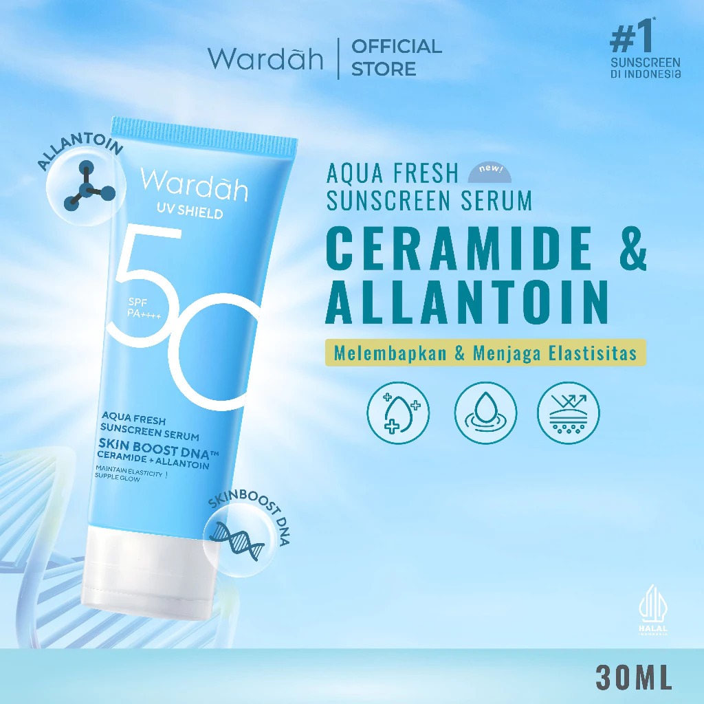 Jual WARDAH UV Shield Aqua Fresh Sunscreen Serum SPF 50 PA++++ 30ML ...