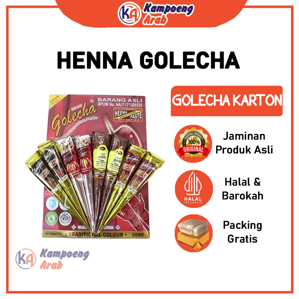 Jual 1 KARTON (24 LUSIN) Golecha All Series Henna Untuk Tangan Dekorasi ...