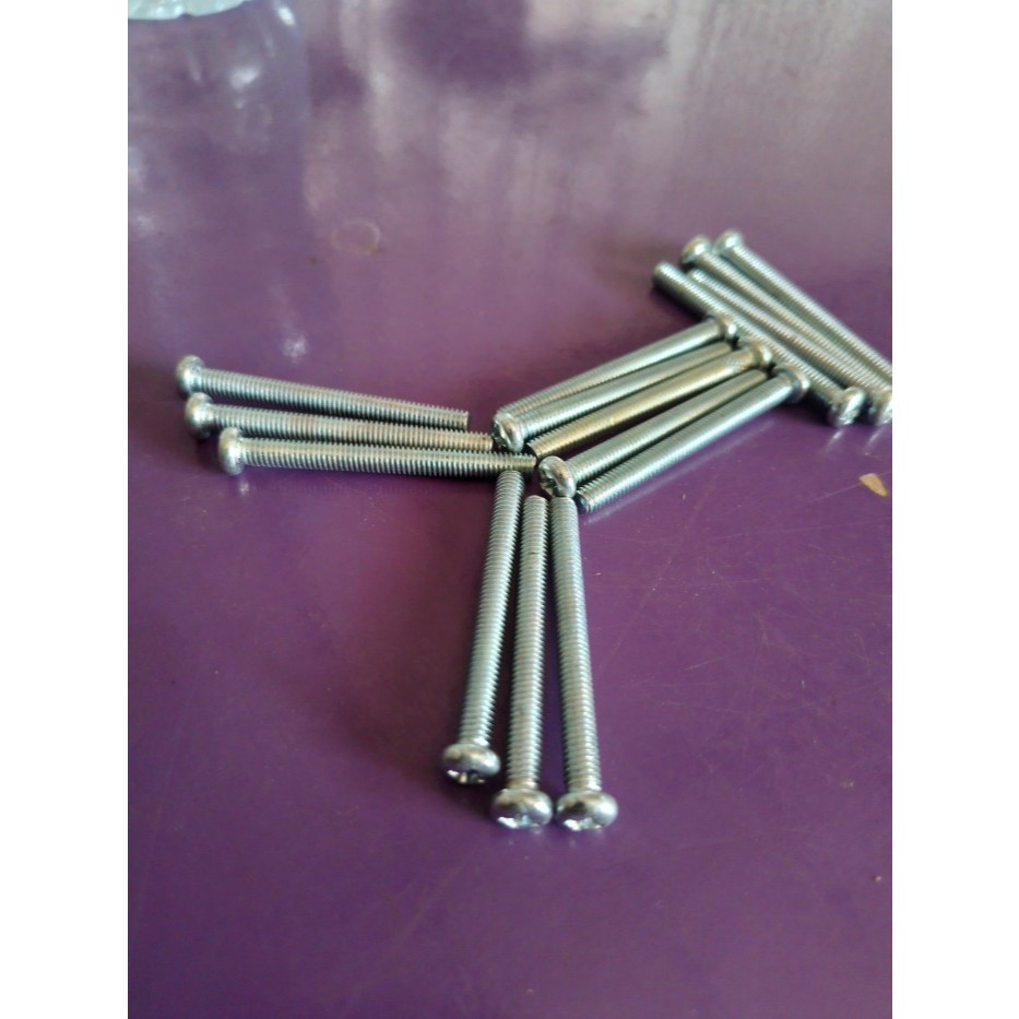 Jual Baut JP M4x50/Baut JP M4/Baut Obeng Plus/Baut Plus/(Per 50 pcs ...