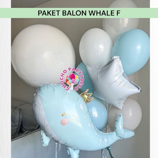 Jual Paket Balon IKAN PAUS WHALE F / Dekorasi Ulang Tahun Balon Paus ...