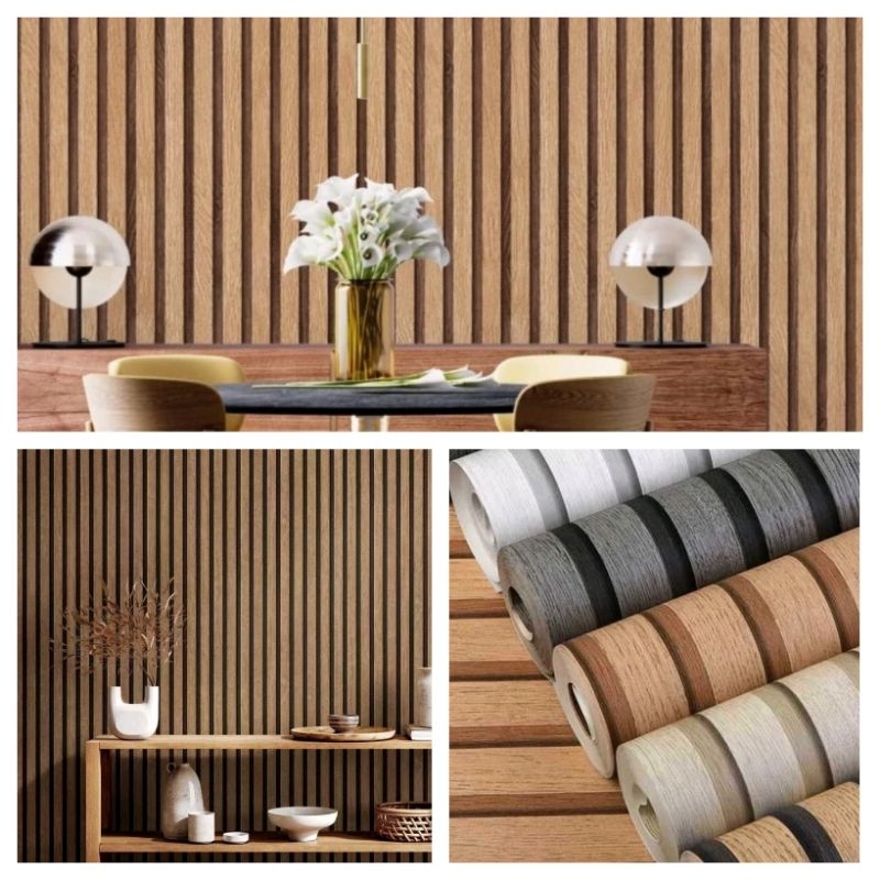 Jual Wallpaper Dinding Panel Coklat Muda Wallpaper Panel Dinding Coklat ...