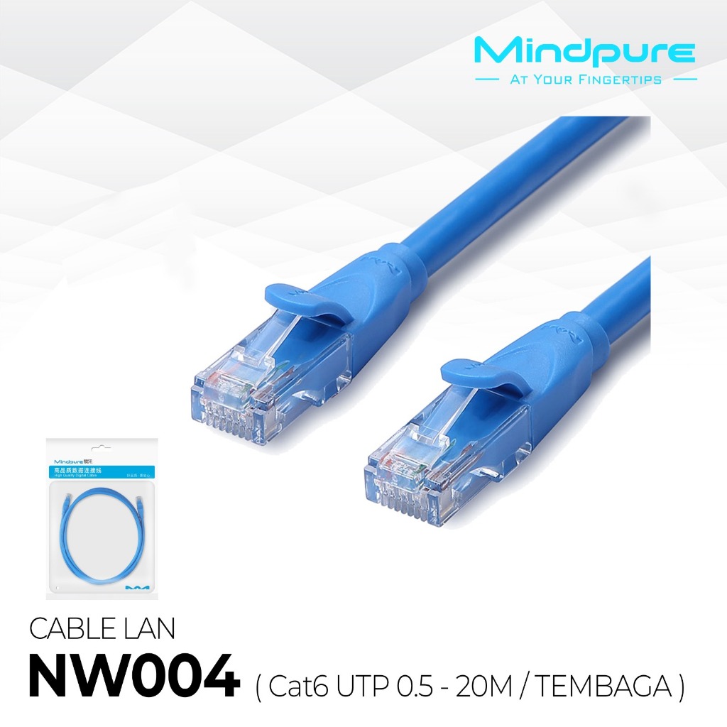 Jual Mindpure NW004 Kabel LAN UTP CAT6 3M RJ45 3meter 3 meter 3m 3 m KABEL LAN CAT6 COOPER ...