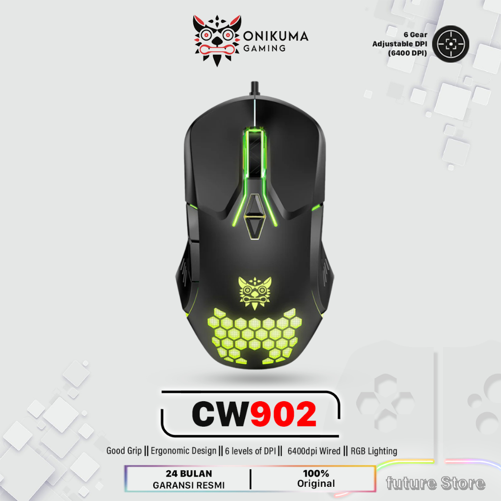 Jual ONIKUMA CW902 Mouse Gaming Wired Gaming Mouse For PC Laptop Black Kabel Original Futures ...