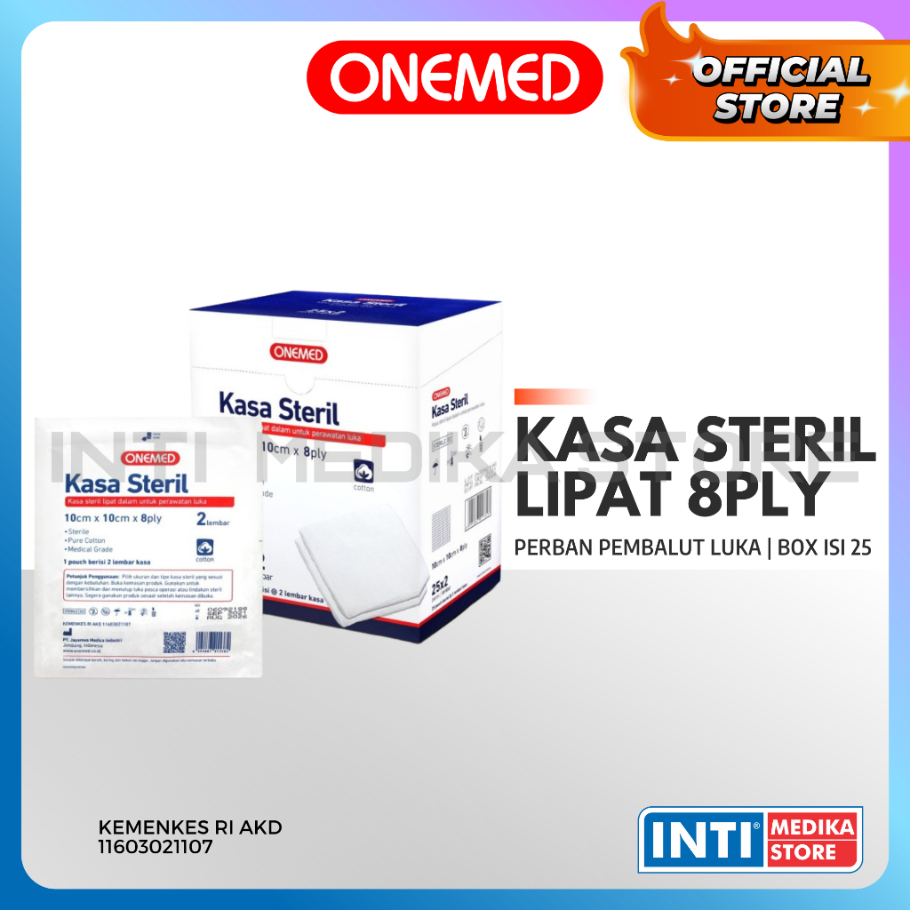 Jual ONEMED - Kasa Steril Lipat 8 ply BOX Isi 25pcs | Perban Luka One ...