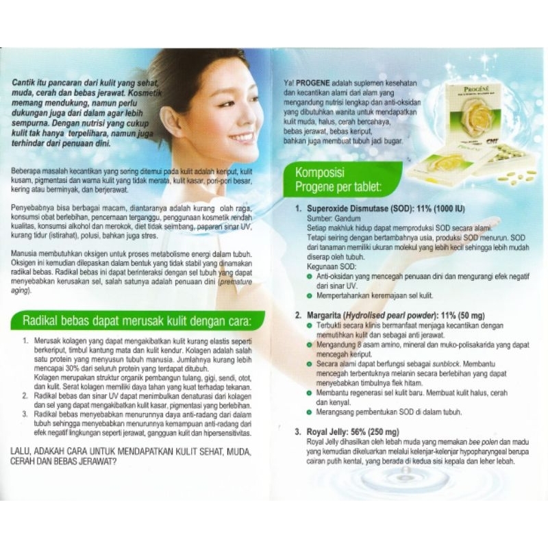 Jual PROGENE SUPLEMEN ANTI AGING NUTRISI KULIT CANTIK MAKSIMAL DAN ...