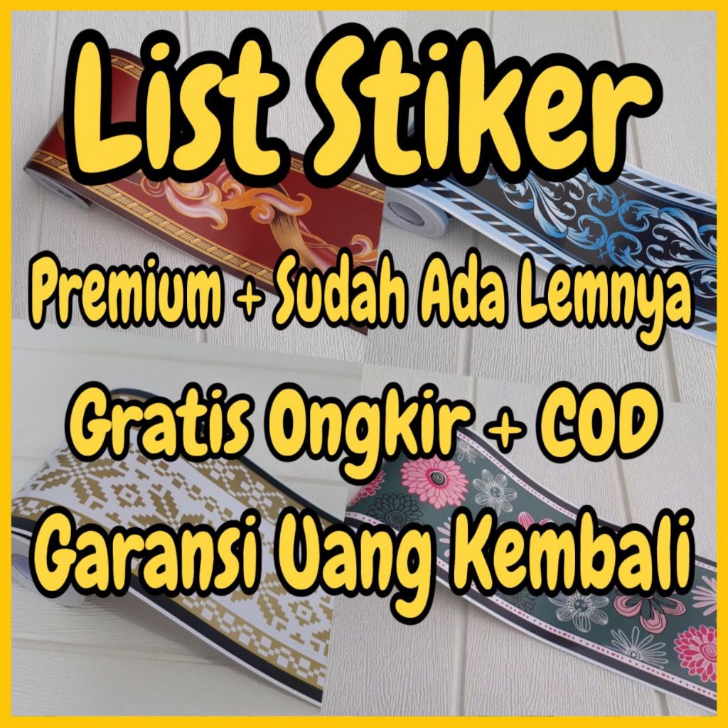 Jual Wallpaper Stiker Border Lis Sticker Wallstiker Motif Bunga Merah ...