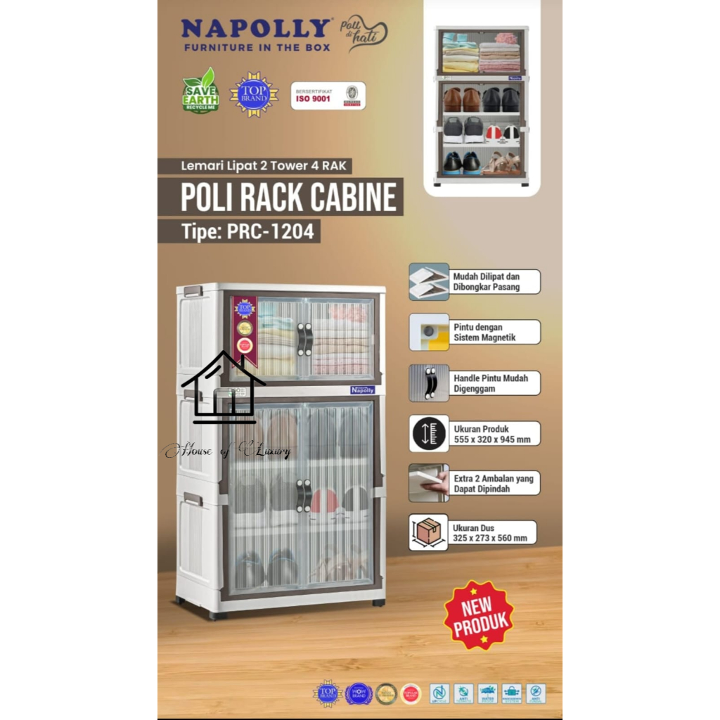 Jual BOX LIPAT / LEMARI LIPAT 2 TOWEL 4 RAK BONGKAR PASANG PRAKTIS ...