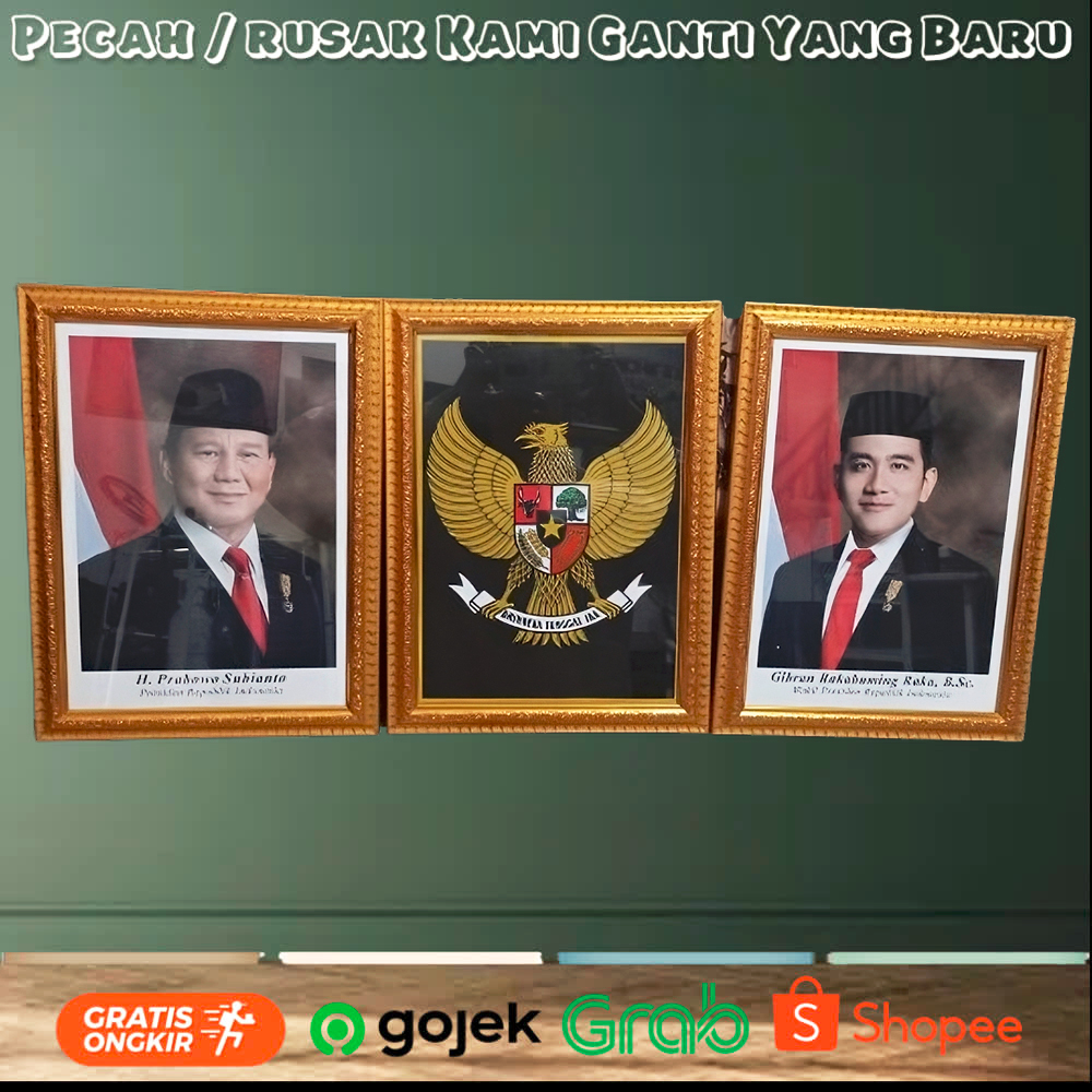 Jual Bingkai+kaca foto presiden wakil presiden Garuda bagus | Shopee ...