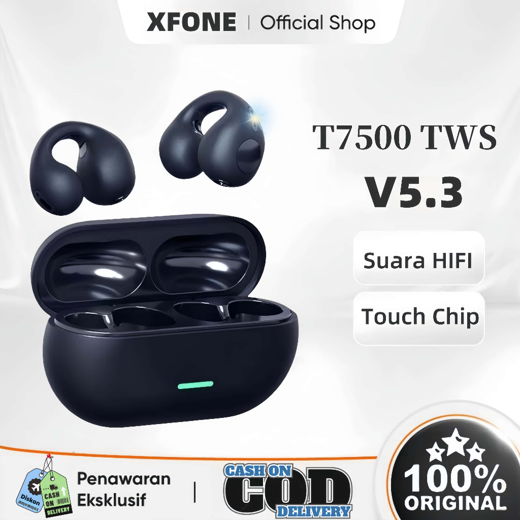 Jual XFONE TWS-T7500 Bluetooth v5.3 100% Ori Earphone klip Telinga ...