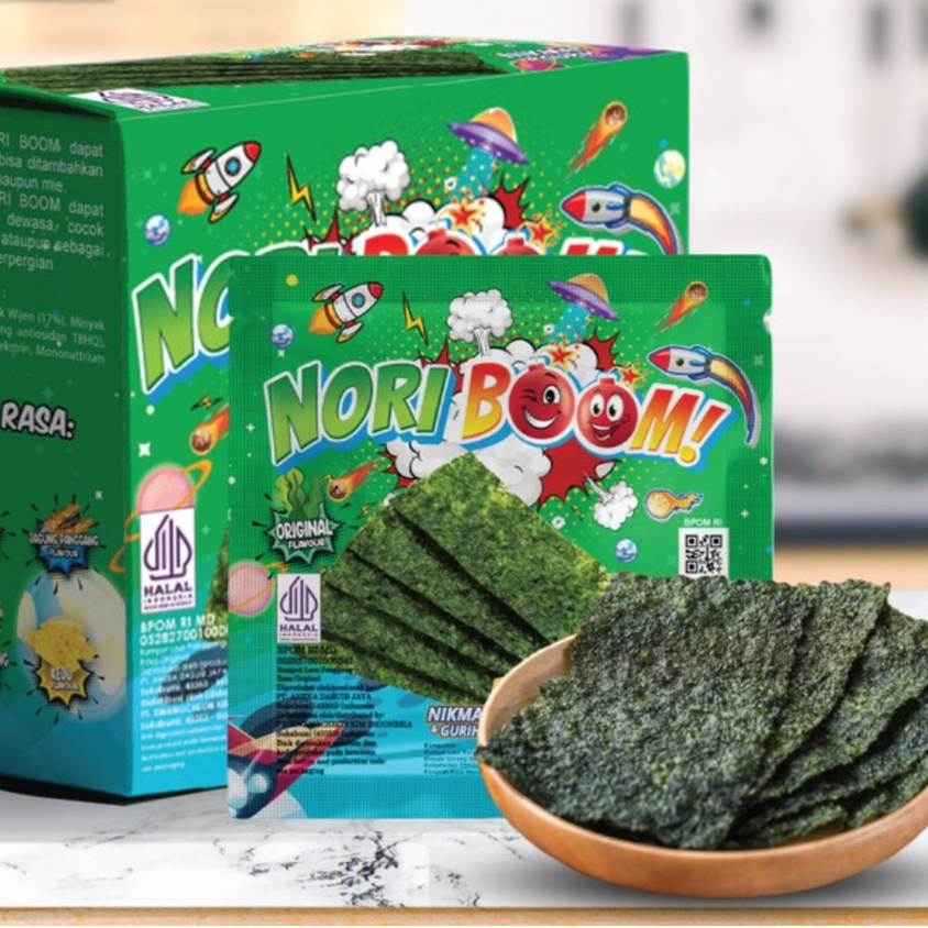Jual NORI BOOM KRIUK HIJAU Cemilan Rumput Laut Seaweed Snack Nori ...