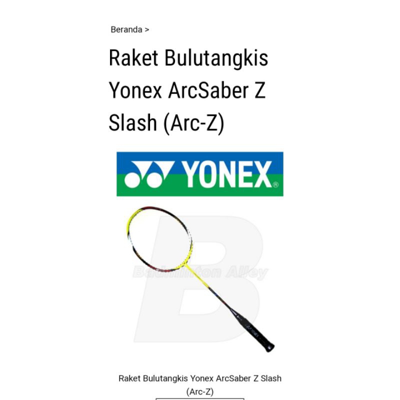 Jual YONEX ARCSABER Z SLASH PRODUK ORIGINAL JAPAN | Shopee Indonesia