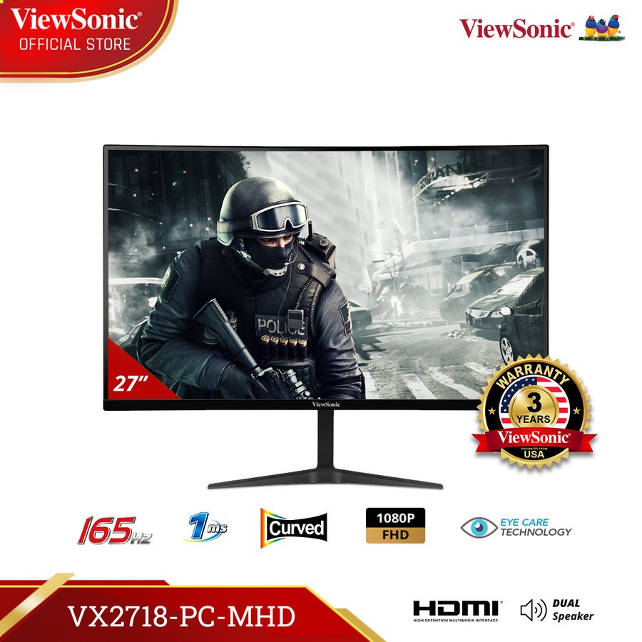 Jual ViewSonic VX2718-PC-MHD Monitor LED (27"/FHD/VA/Curved/165Hz/1ms ...