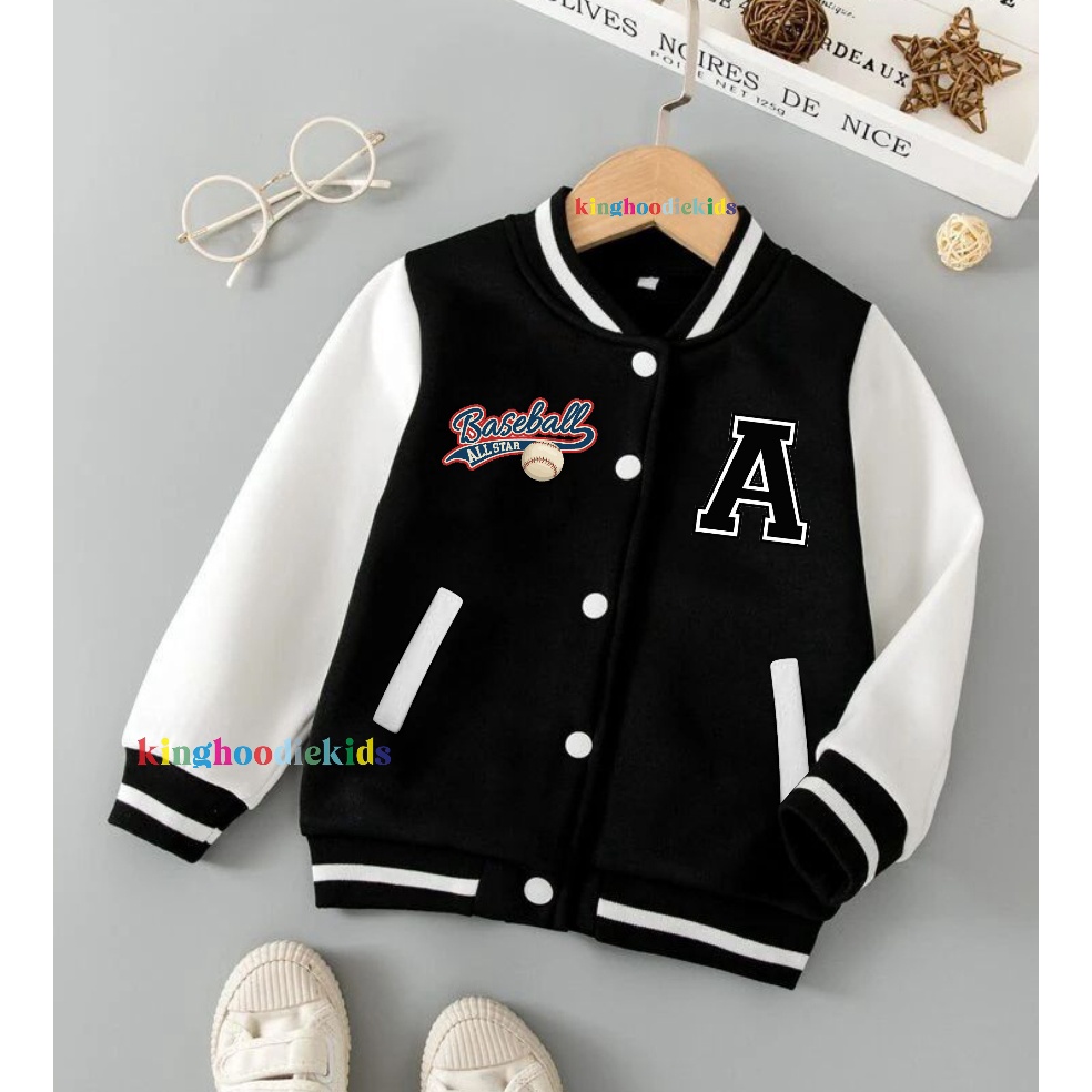 Jual KODE S66W Jaket Varsity Anak Perempuan Laki Laki Inisial A Umur 2 ...