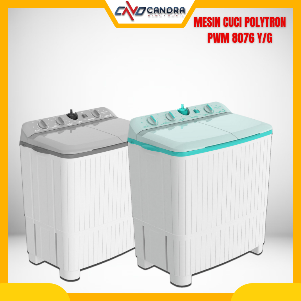 Jual Mesin Cuci 2 Tabung POLYTRON 8KG PWM 8076 G/Y | Shopee Indonesia