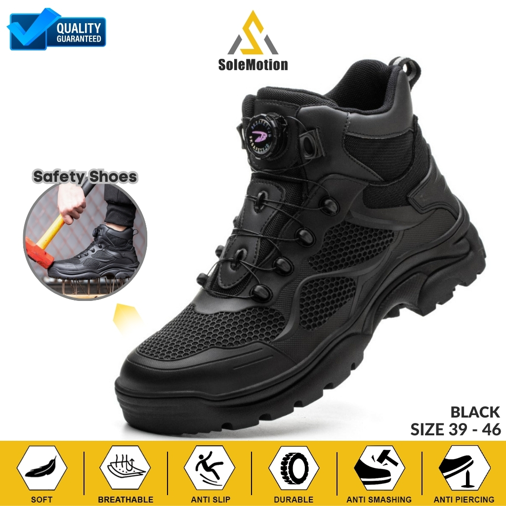 Jual Sepatu Safety Boots Pria Ujung Besi Tactical Touring Gravton Hitam ...