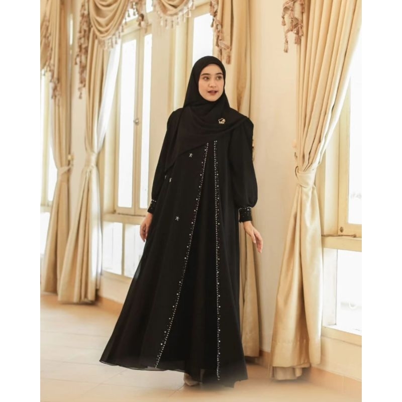 Jual abaya hitam Turkey premium kekinian mindi dress impor Muslim ...