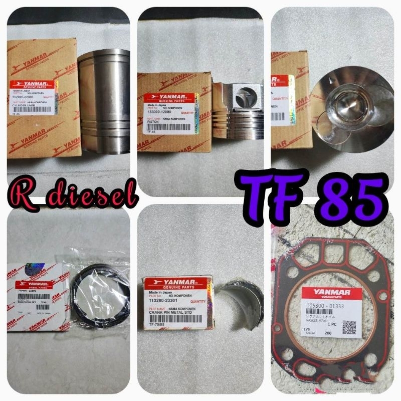 Jual paket spare parts mesin yanmar tf 85 cylinder liner piston ring ...