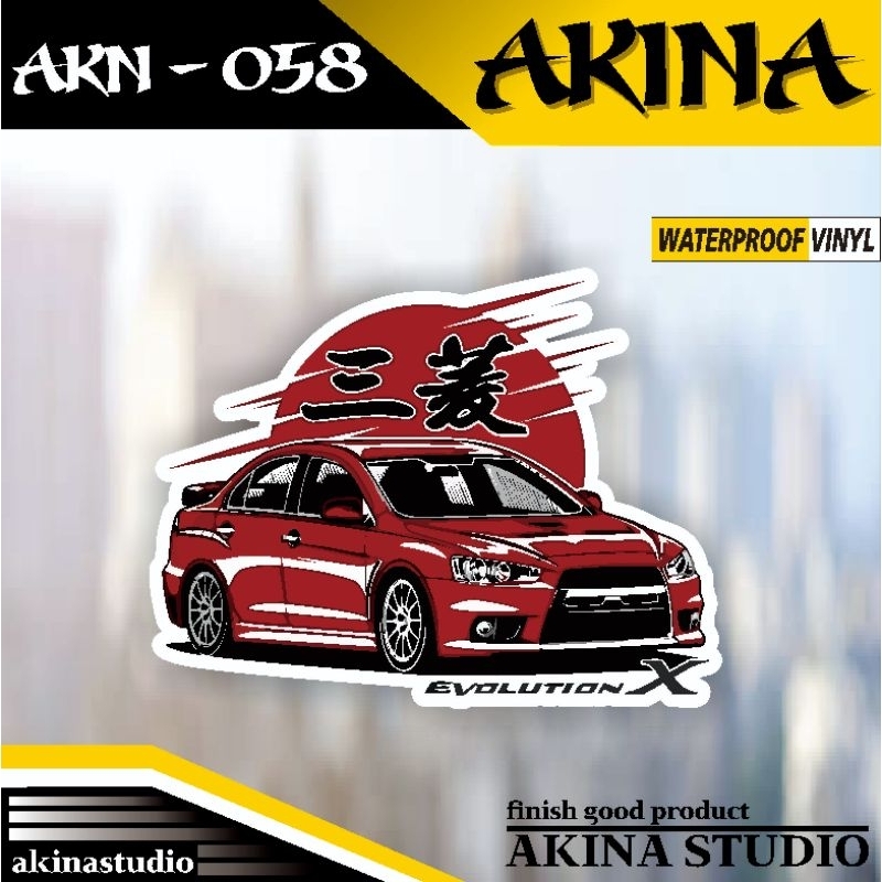 Jual sticker vinyl anti air lancer evolution 10 red japan | stiker ...