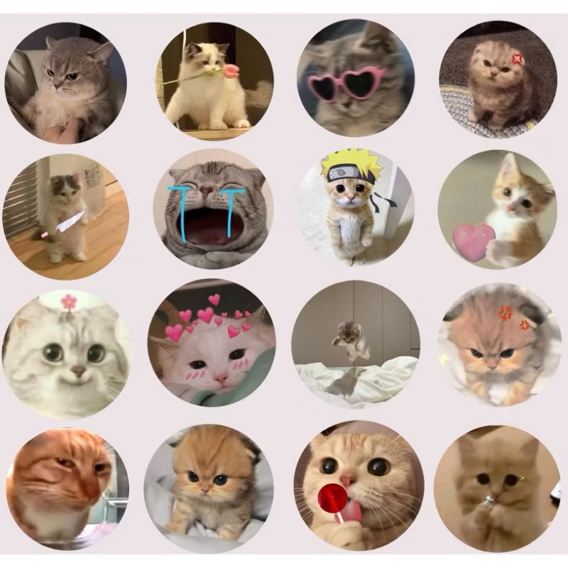 Jual pin button kucing meme 44mm vol 1 | y2k pin funky retro vintage ...