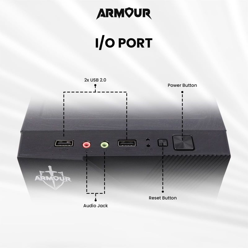 Jual CASING PC OFFICE SERIES ARMOUR AR-01 + PSU 500W | Shopee Indonesia