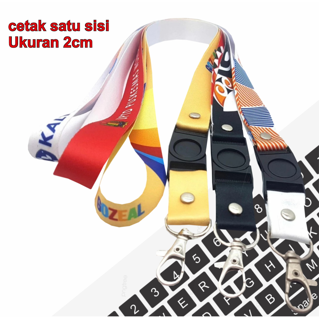 Jual lanyard custom print satu sisi ukuran 2cm printing | Shopee Indonesia