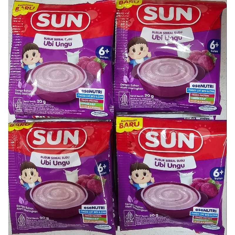 Jual Sun Bubur Sereal Susu Ubi Ungu Sachet 80g (isi 4pcs x 20g ...