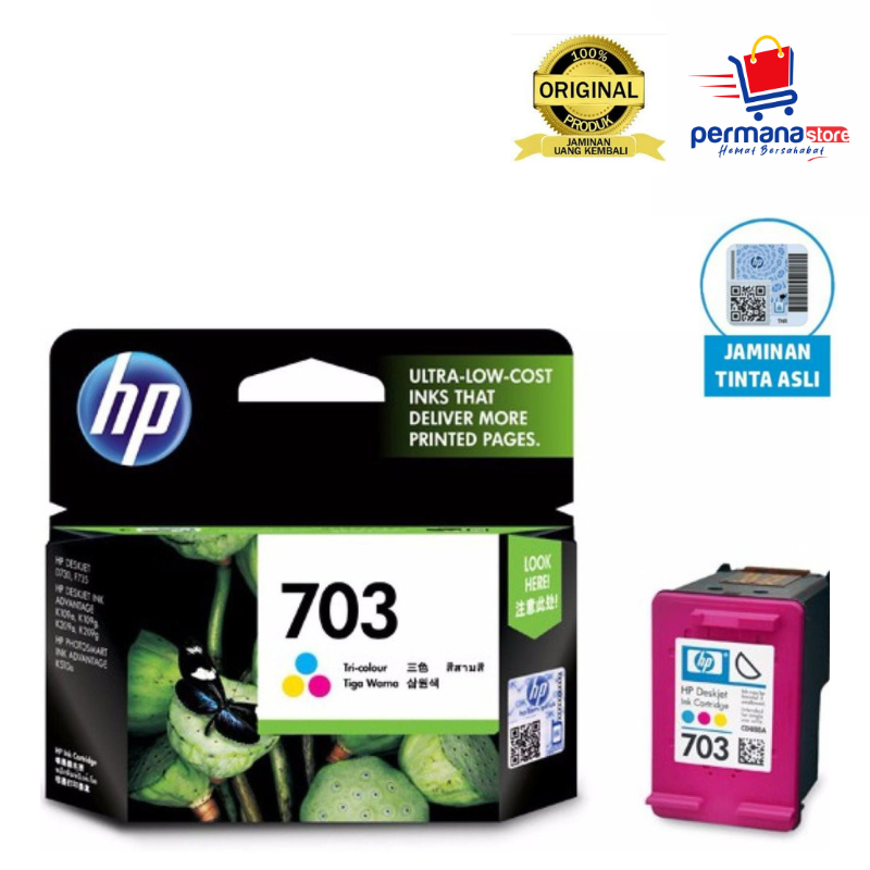 Jual Tinta HP 703 Tri Color Cartridge ( ORI ) | Shopee Indonesia