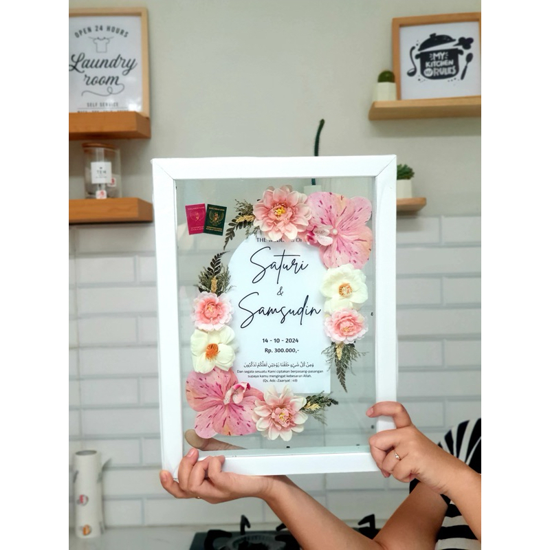 Jual BINGKAI MAHAR PERNIKAHAN MAHAR UANG BINGKAI 3D BINGKAI AKRILIK ...