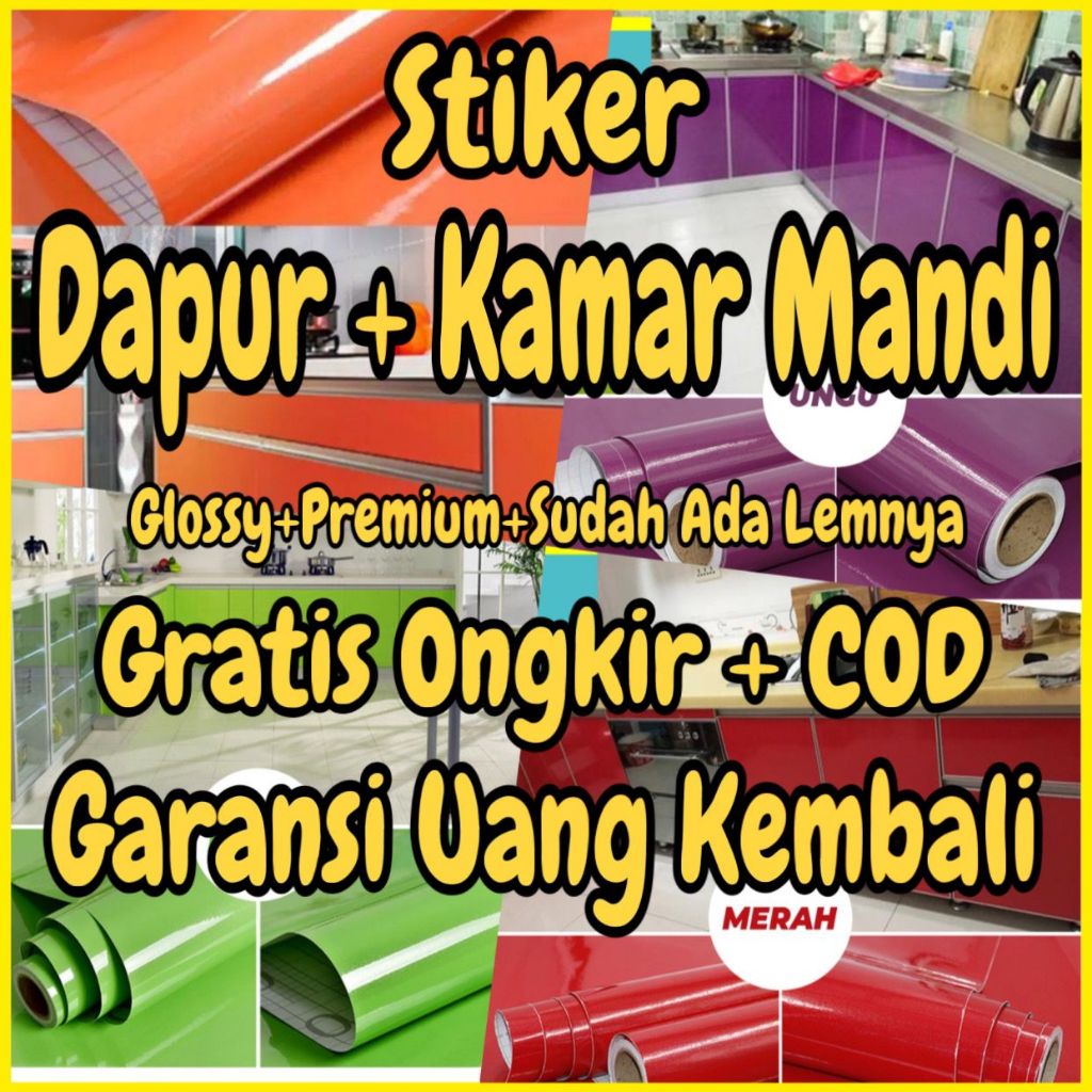 Jual Wallpaper kitchen set sticker lemari stiker kitchen set kulkas ...
