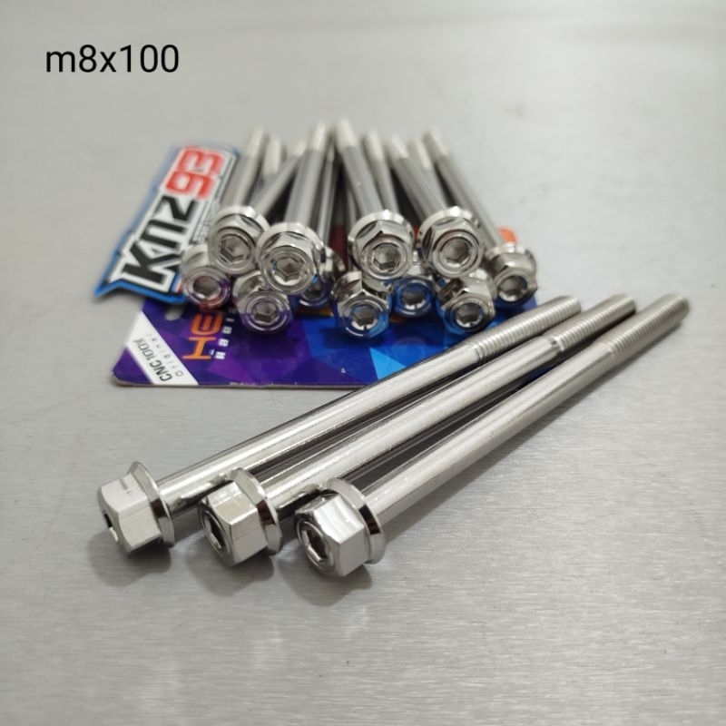 Jual BAUT 12 M8X100 PANJANG 10 CM 2 KUNCI PROBOLT STAINLESS HEXAGON HENG ORIGINAL THAILAND ...