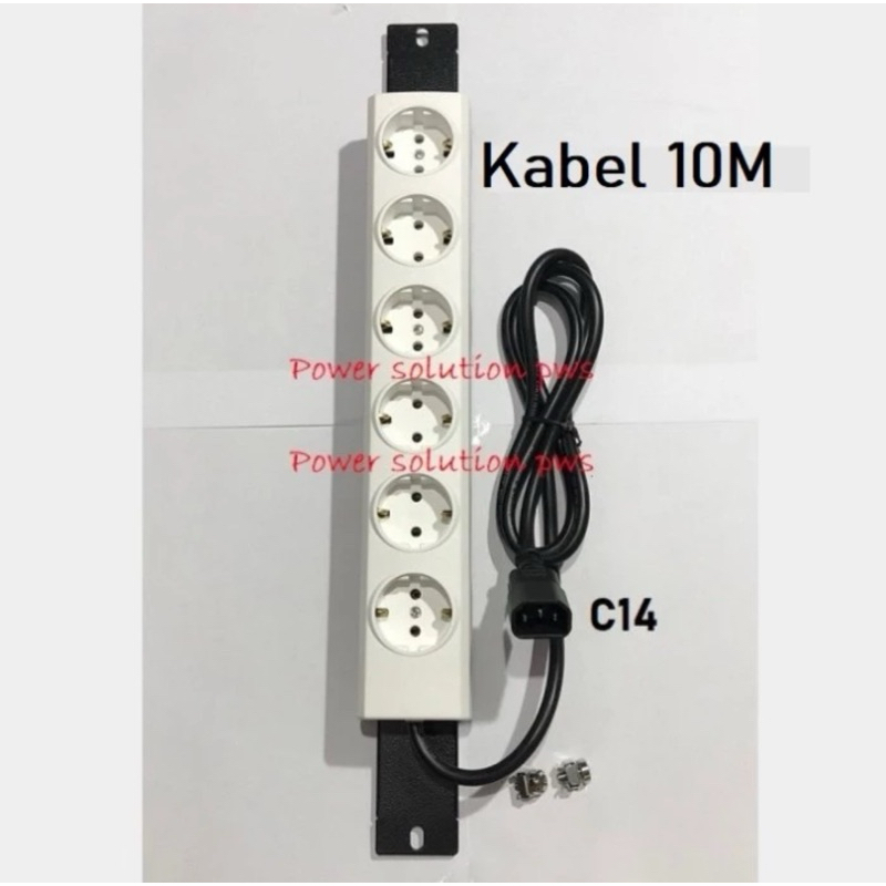 Jual PDU 6 Port Kepala Input C14 Stop Kontak Colokan Rack Wallmount 5M ...