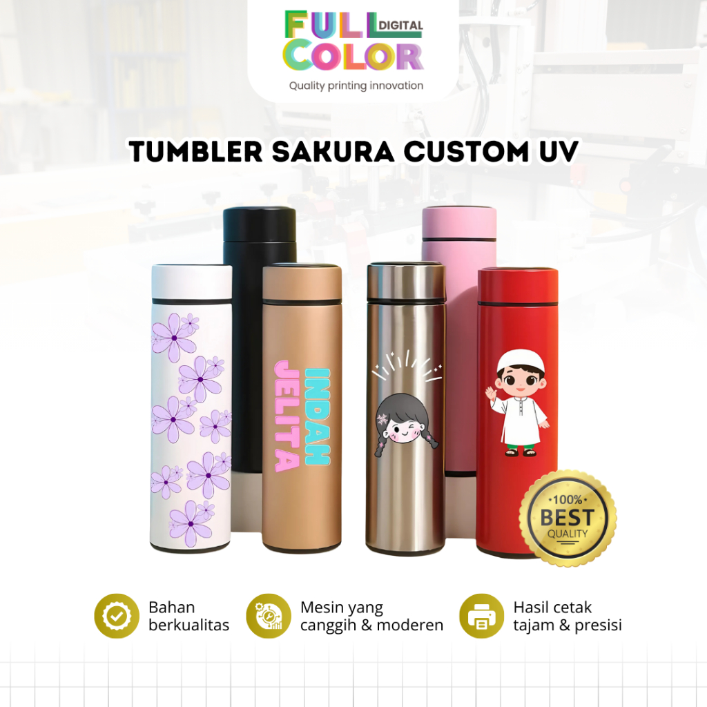 Jual Tumbler Sakura Non Led Custom Print UV Full Color Tahan Panas ...