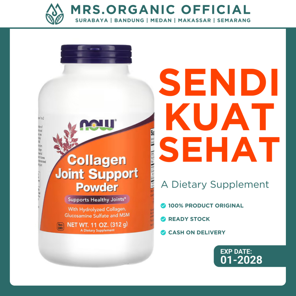 Jual Suplemen Vitamin Now Foods Collagen Joint Support Powder 312g ...