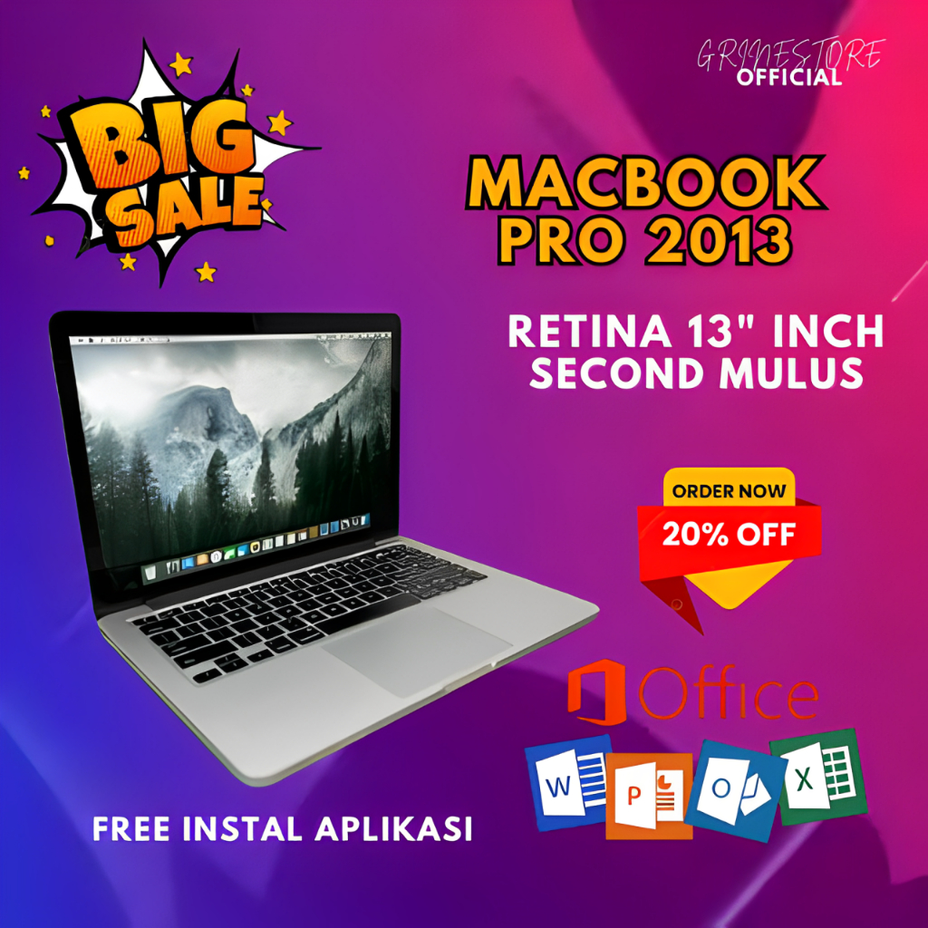 Jual MACBOOK PRO 13” Inch 2013 RAM 8 GB 16 GB | SSD 128 GB 256 GB 512 ...