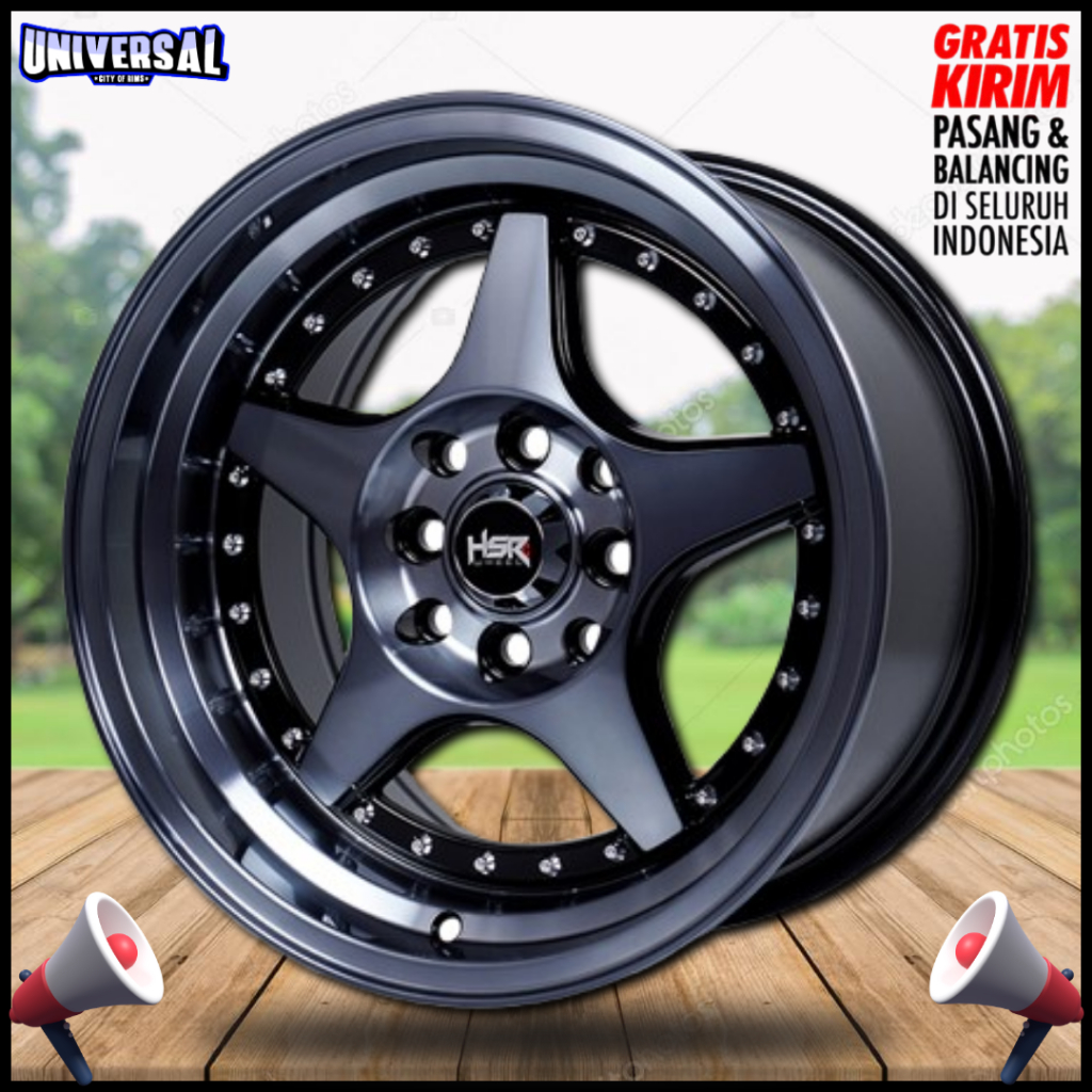 Jual VELG MOBIL BUAT BRIO, JAZZ, YARIS DLL TIPE HSR KOBROR R15x7-8,5 H8x100-114,3 ET30-25 GBMF ...