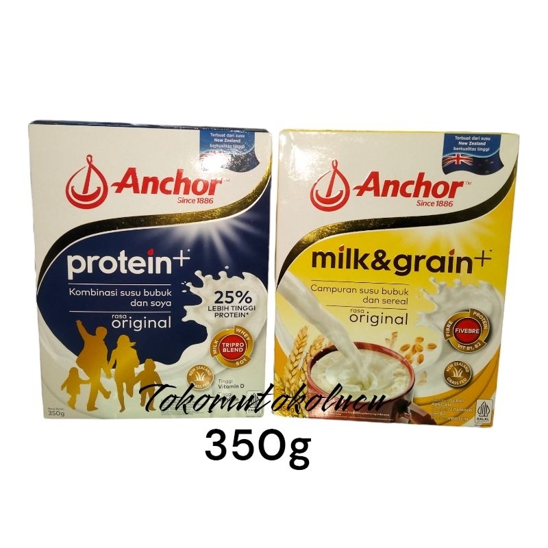 Jual anchor protein milk & grain susu bubuk sereal original 350g ...