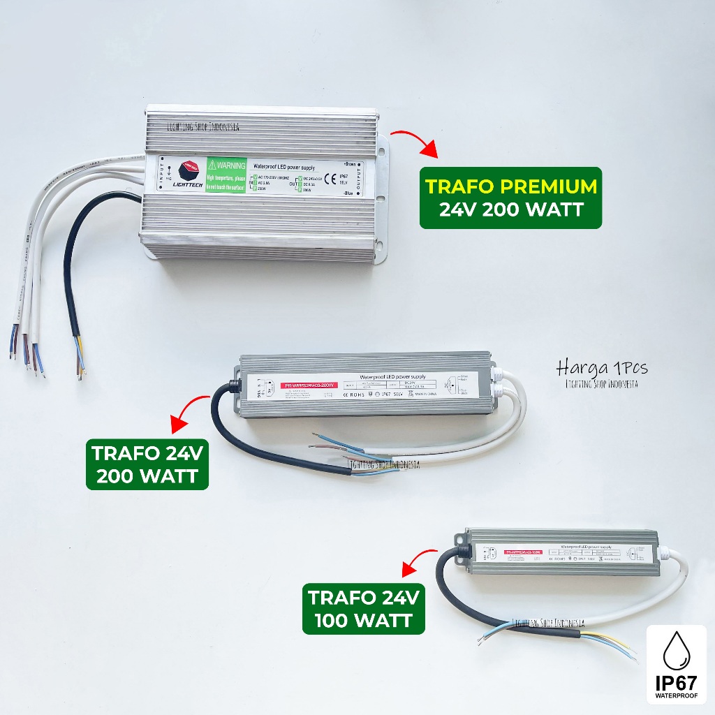 Jual Adaptor 24volt 100w 200w 300w 400w trafo waterproof power supply ...