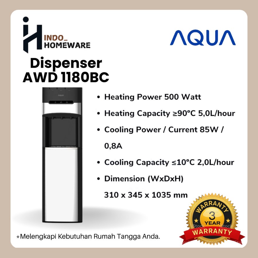 Jual AQUA DISPENSER AWD 605 BC DISPENSER GALON BAWAH KOMPRESOR | Shopee ...