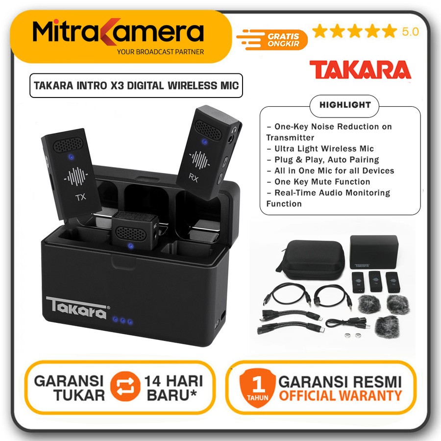 Jual Takara INTRO X3 Digital Wireless Mic Microphone with Charging Case ...