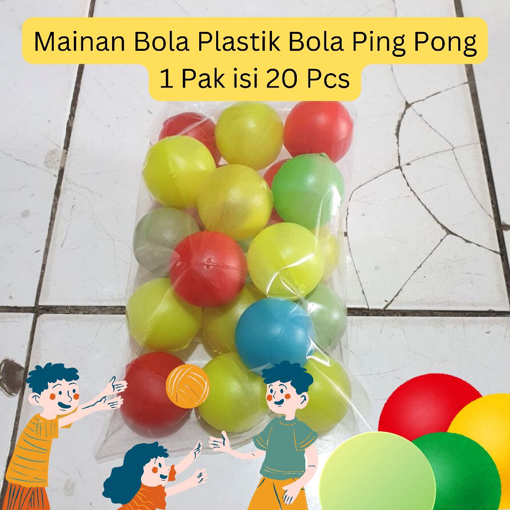 Jual BOLA BOLA PLASTIK KECIL UKURAN 4 CM 1 PAK 20PCS | Shopee Indonesia