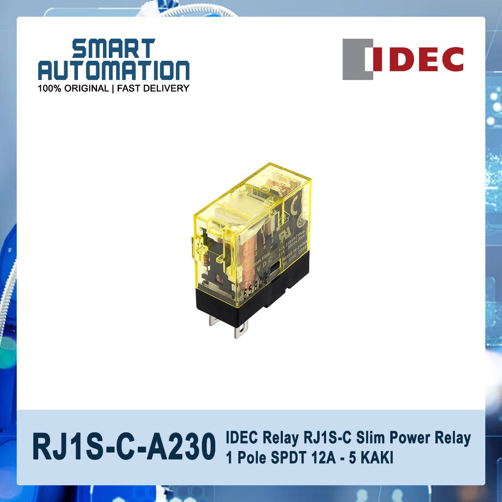 Jual IDEC RJ1S-C Slim Power Relay 1Pole SPDT 12A relay 5 kaki | Shopee ...